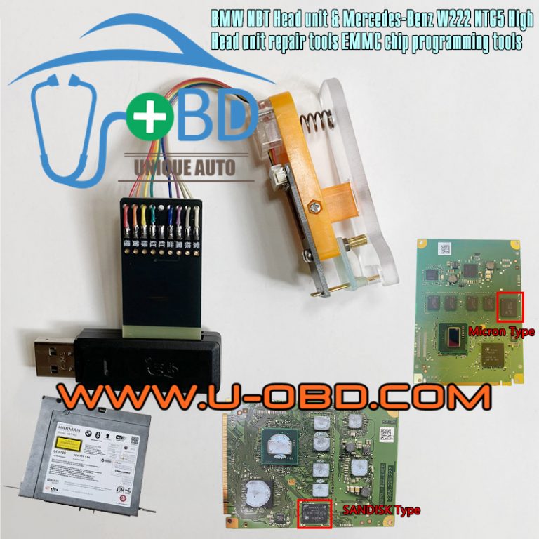 BMW NBT Head unit programming fixture EMMC program clip No SIGNAL ...