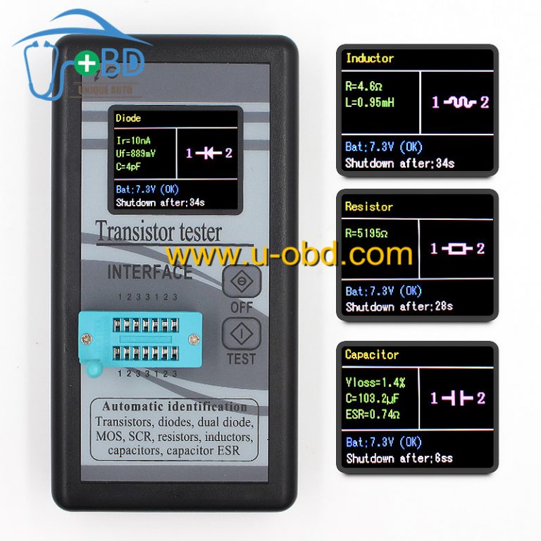 Multifunction transistor MOSFET capacitor resistor inductor diode tester