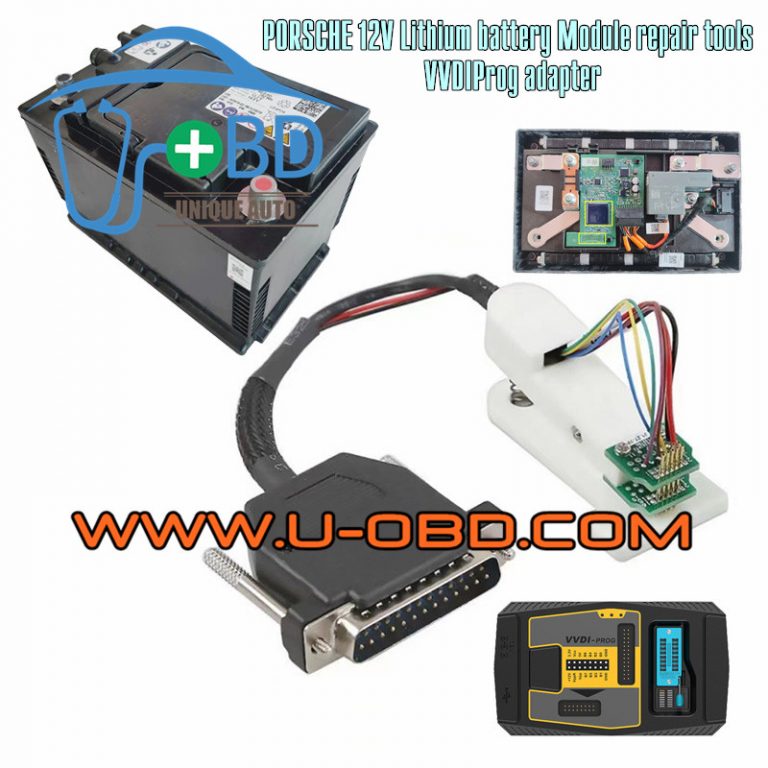 PORSCHE 12V Lithium Battery module repair renew tools VVDIProg adapter ...