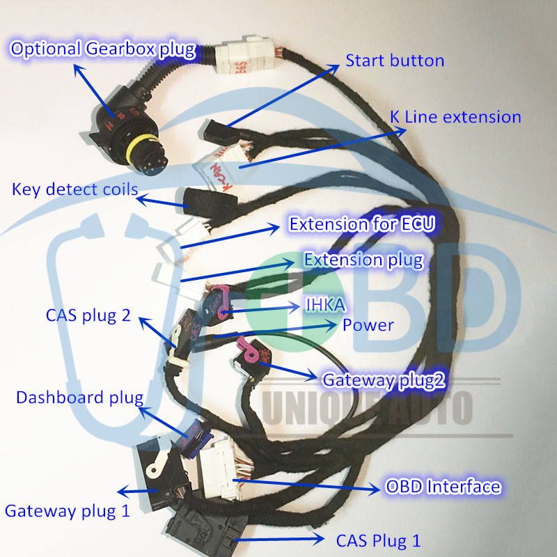 BMW CAS4 Key adaption harness test platform cables - WWW.U-OBD.COM ...
